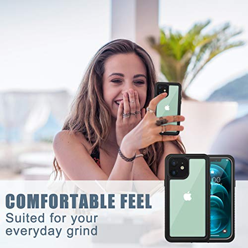 Diverbox for iPhone 12 Waterproof Case,Waterproof Shockproof Dustproof IP68 Full-Body Hard Case Built-in Screen Protector Underwater Outdoor Waterproof Cover for iPhone 12,6.1 in (Clear)
