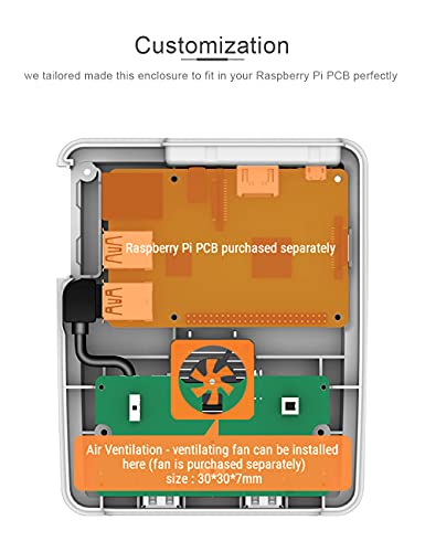 Retroflag SUPERPI Case, Super PI 4 J Case, Functional Power and Safe Reset Button with Raspberry Pi 4 Model B, Heatsink, Cooling Fan for RetroPie Raspberry Pi 4