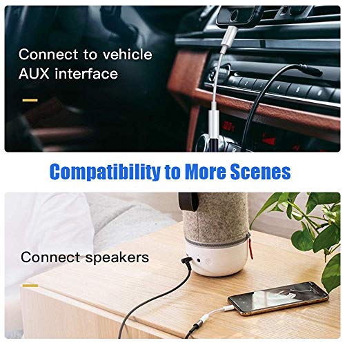 [Apple MFi Certified] 2 Pack Lightning to 3.5 mm Headphone Jack Adapter iPhone 3.5mm Jack Aux Dongle Cable Converter Compatible with iPhone 14 13 12 11 Pro XR XS X 8 7 iPad iPod Support All iOS System