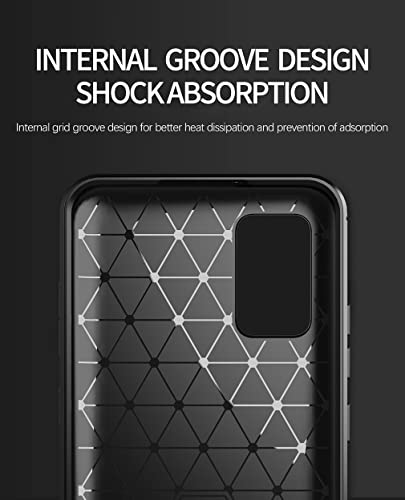 yuanming Samsung A02S Case,Galaxy A02S Case,with HD Screen Protector, Shock-Absorption Flexible TPU Bumper Cove Soft Rubber Protective Case for Samsung Galaxy A02S (Black Brushed TPU)