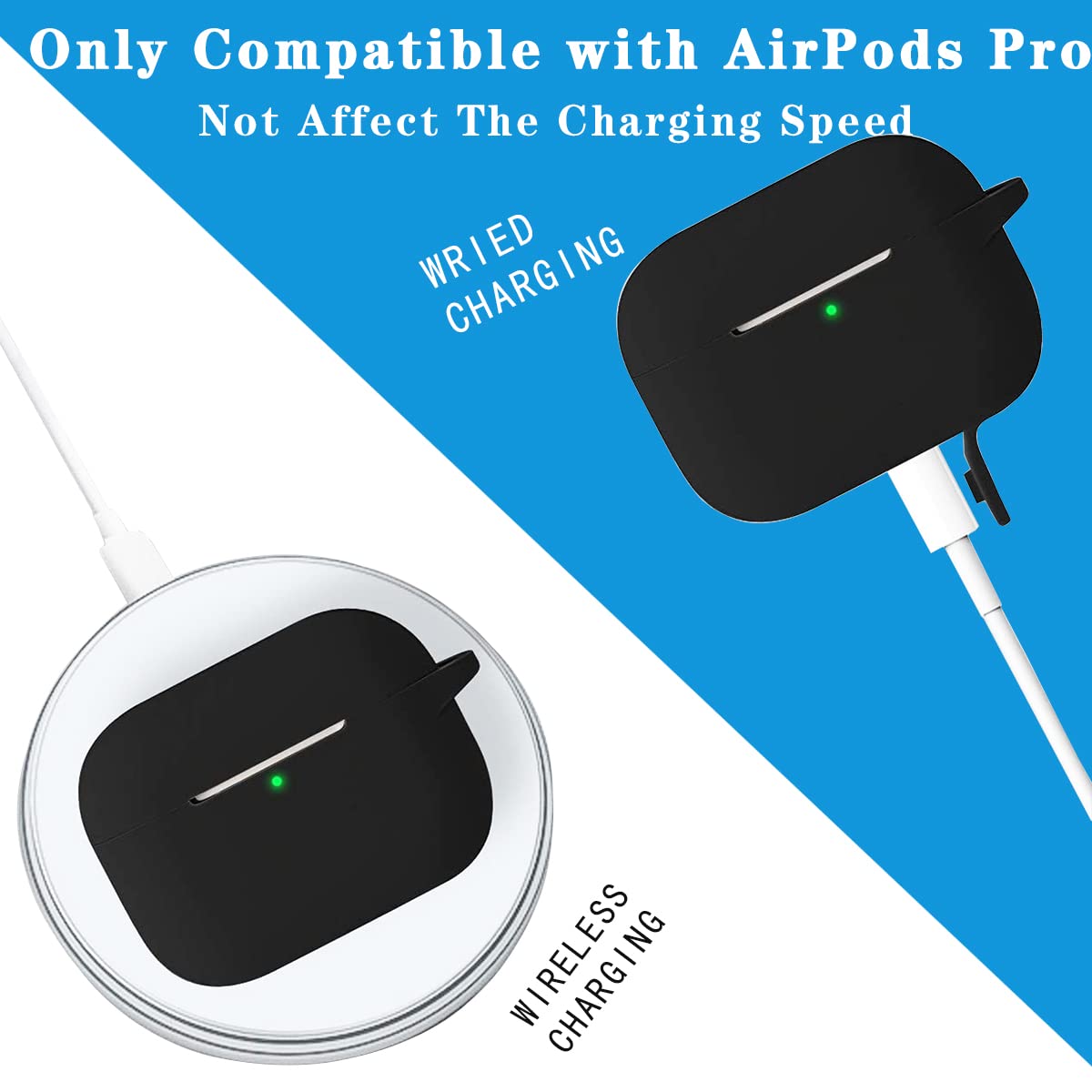 16 in 1 Silicone for Airpods Pro Case Accessories Set Kit, Protective Cover for Airpods Pro 1st/2rd Case with Keychain/Ear Tip/Ear Cover/Ear Hook/Watch Band Holder/Strap/Ring/Storage Box Black