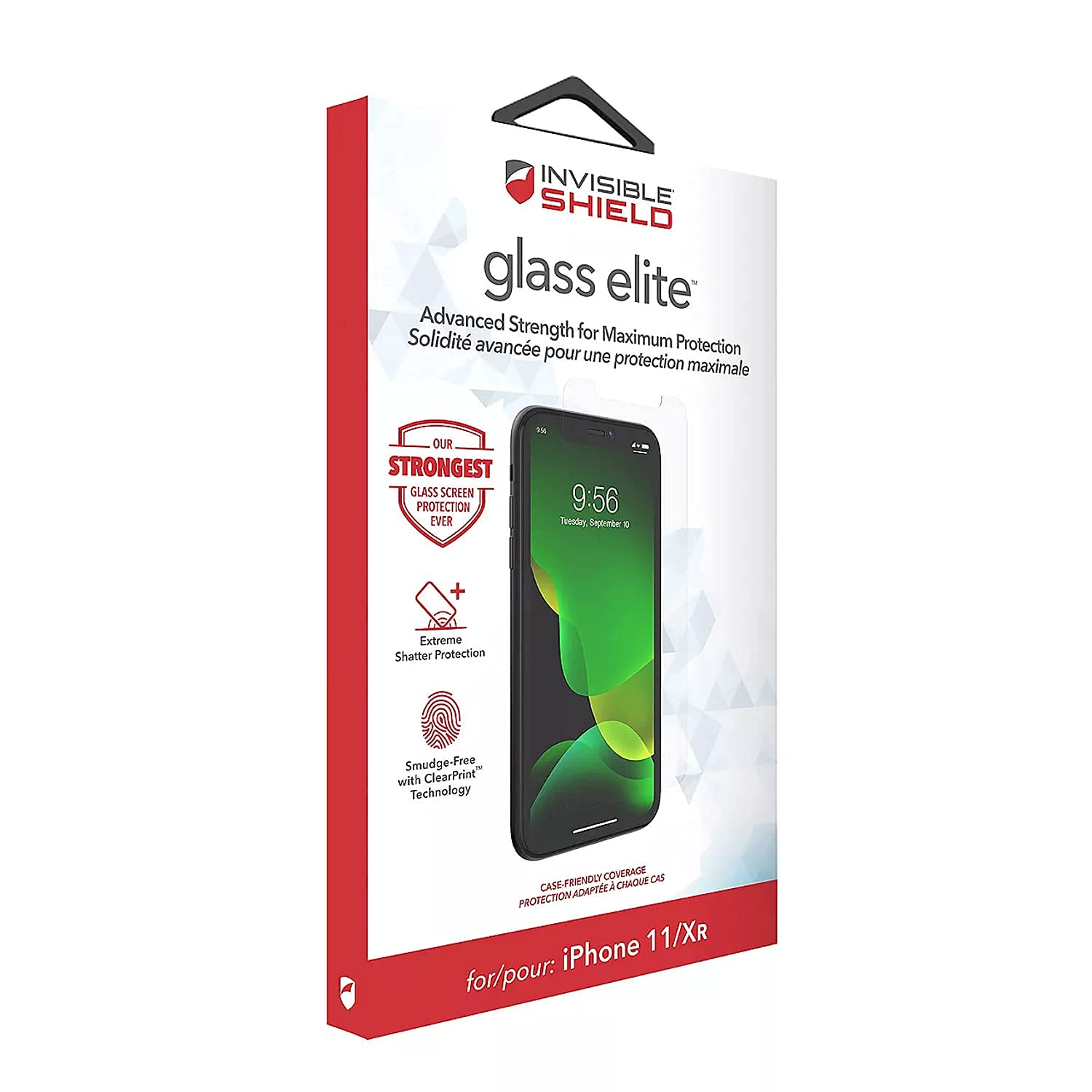 ZAGG InvisibleShield Elite Screen Protector for iPhone 11 and XR – Strongest Tempered Glass and Smudge-Free ClearPrint
