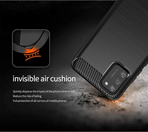 yuanming Samsung A02S Case,Galaxy A02S Case,with HD Screen Protector, Shock-Absorption Flexible TPU Bumper Cove Soft Rubber Protective Case for Samsung Galaxy A02S (Black Brushed TPU)