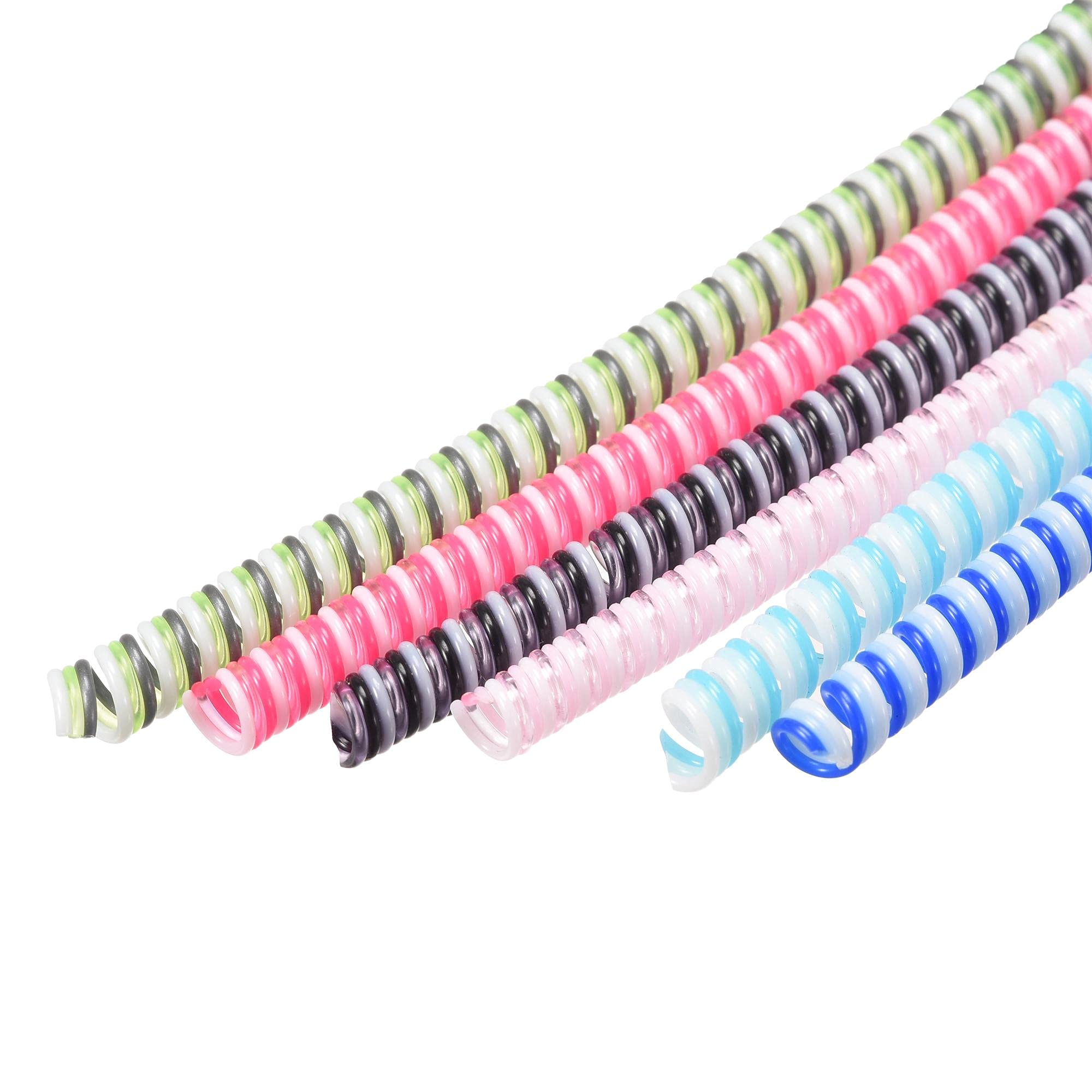 uxcell Spiral Cable Protector for USB Cord Sleeve 4.6 Feet Each, Dark Color Total 6 Pcs