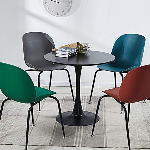 Tomile 32" Tulip Style Dining Table Plywood Round Kithen Dining Table Mid-Century Modern Round top Coffee Table with Metal Pedestal Base (Tulip Black Table)