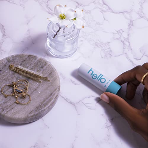 Hello Moisturizing Vegan Lip Balm SPF 15, Sweet Mint, Beeswax Free, Petrolatum Free, and Parabens Free, 0.15 Ounce (Pack of 3)