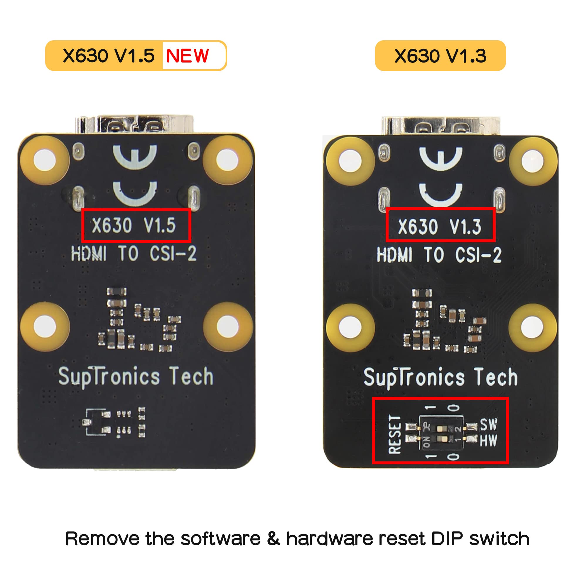 Geekworm X630 V1.5 Hdmi to CSI-2 Module for Raspberry Pi, Hdmi Input Bridge TC358743 Supports up to 1080p/25Fps Compatible with Raspberry Pi 4B/3B+/3B/3A+/Pi Zero/Zero W/Zero 2W
