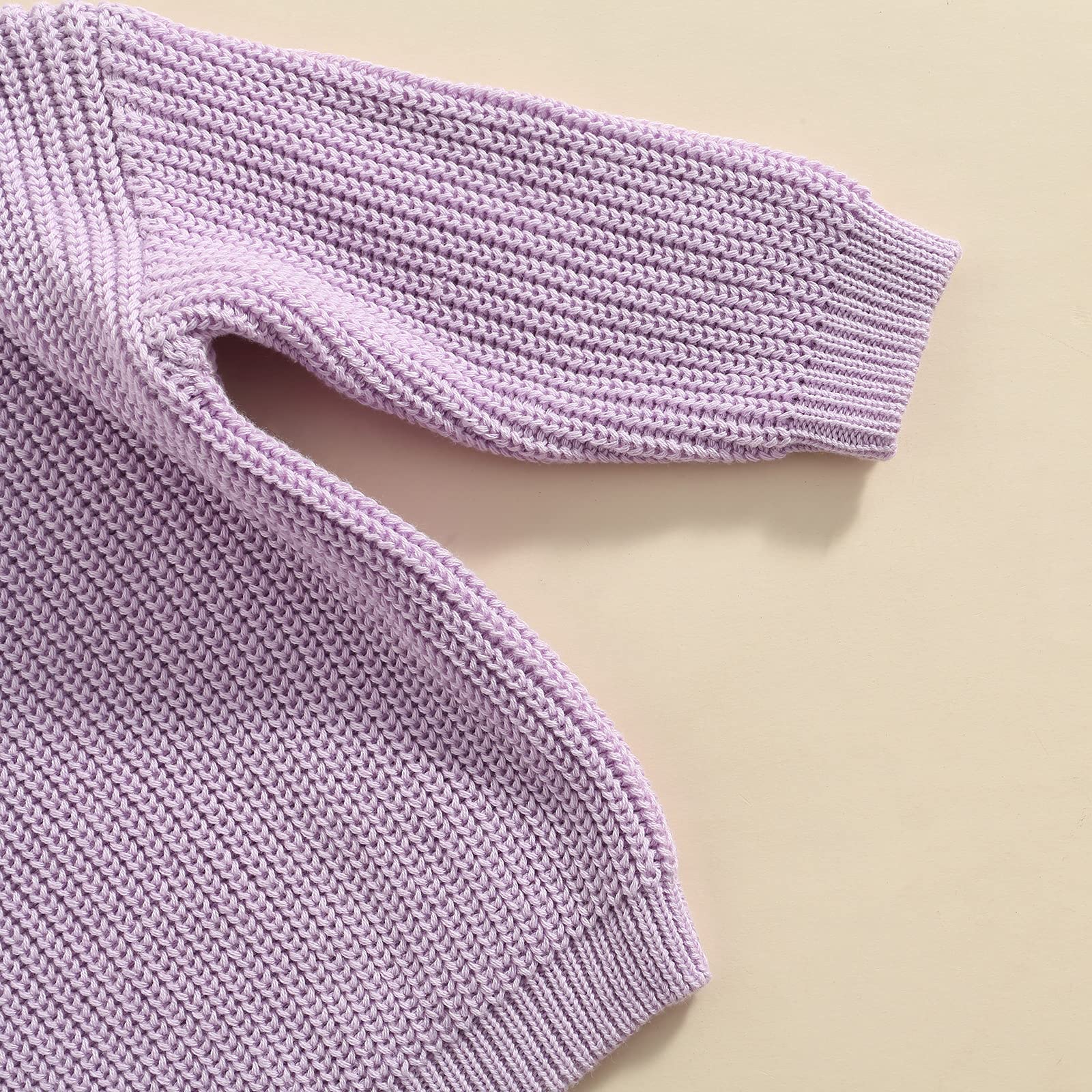 Toddler Baby Girl Boys Sweater Round Neck Long Sleeve Candy Color Knitted Pullover Tops Autumn Winter Sweatshirt (Candy Purple, 4-5T)