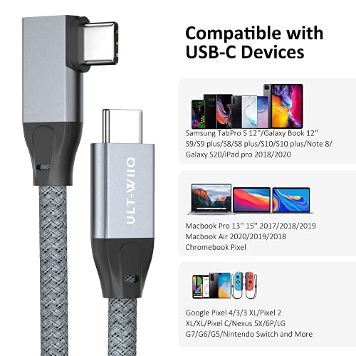 USB C 3.2 Gen2x2 Cable 100W, 20Gbps Updated 90 Degree Right Angle USB C to C 3.2 Cable, 4K@60Hz Video Cord with E-Marker for Thunderbolt 3/4, iPhone 15 Pro, iMac, MacBook, iPad Pro, Dell XPS (1.65 Ft)