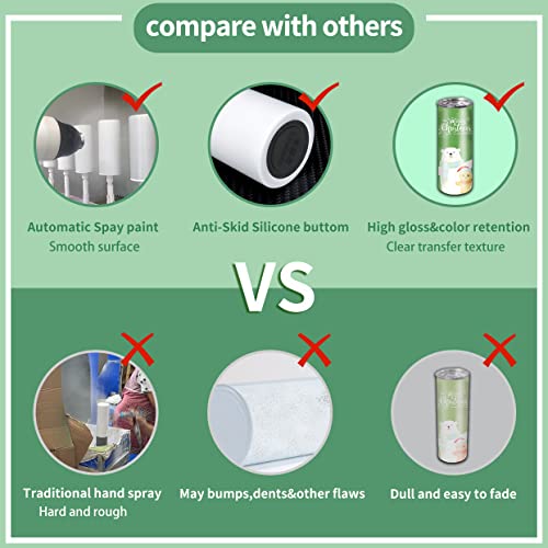 8 Pack Sublimation Tumblers bulk 20 oz Skinny,Stainless Steel Double Wall Insulated Straight Sublimation Tumbler Cups Blank White with Lid, Straw, Individually Boxed,Polymer Coating for Heat Transfer