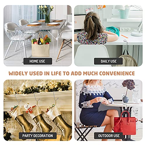 WINOMO 6pcs Purse Clip for Table Zinc Alloy Decorative Handbag Table Hook Holder Bag Hanger Under Counter Handbags Hook for Tabletop Desk Fireplace Bar Restaurant