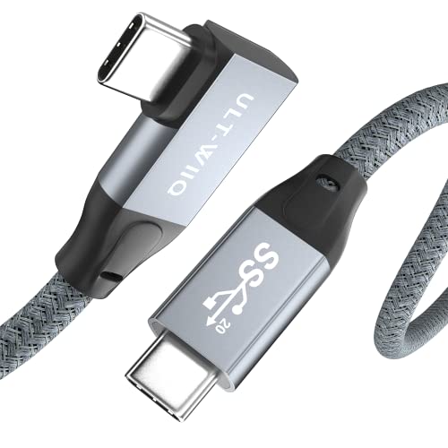 USB C 3.2 Gen2x2 Cable 100W, 20Gbps Updated 90 Degree Right Angle USB C to C 3.2 Cable, 4K@60Hz Video Cord with E-Marker for Thunderbolt 3/4, iPhone 15 Pro, iMac, MacBook, iPad Pro, Dell XPS (1.65 Ft)