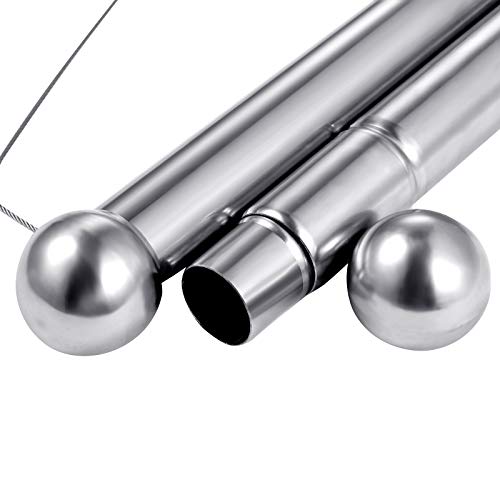 2 Pieces Hanging Closet Rod, Adjustable Width and Height, Clothes Hanging Bar Closet Organizer Rod Double Closet Rod Poles for Hanging Clothes Indoor Outdoor Closet Space-Saving (Stainless Steel)