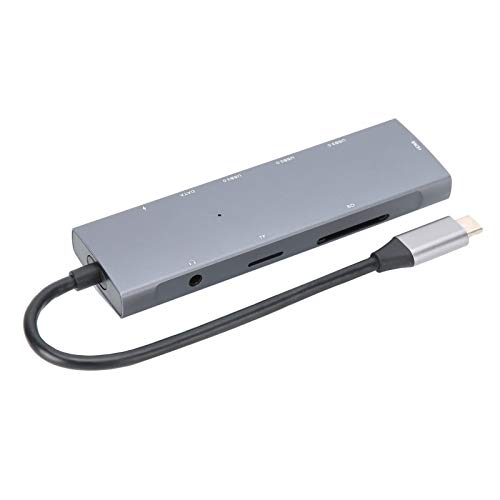 Tgoon 9 in 1 Adapter, Aluminum Alloy, ABS 4k 30hz 5-20V 3A (Maximum 60W) Hub Adapter