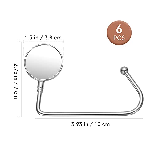 WINOMO 6pcs Purse Clip for Table Zinc Alloy Decorative Handbag Table Hook Holder Bag Hanger Under Counter Handbags Hook for Tabletop Desk Fireplace Bar Restaurant