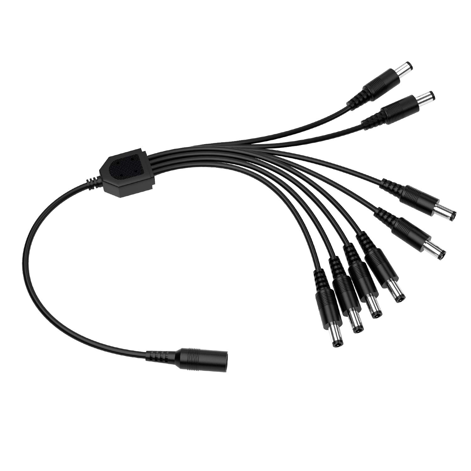 ZOSI DC 12V 2A US CCTV Power Supply Adapter and DC 1 Female to 8 Male Output Power Splitter Cable Y Adapter for Security Camera Surveillance System