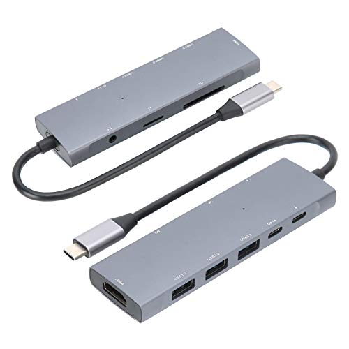 Tgoon 9 in 1 Adapter, Aluminum Alloy, ABS 4k 30hz 5-20V 3A (Maximum 60W) Hub Adapter