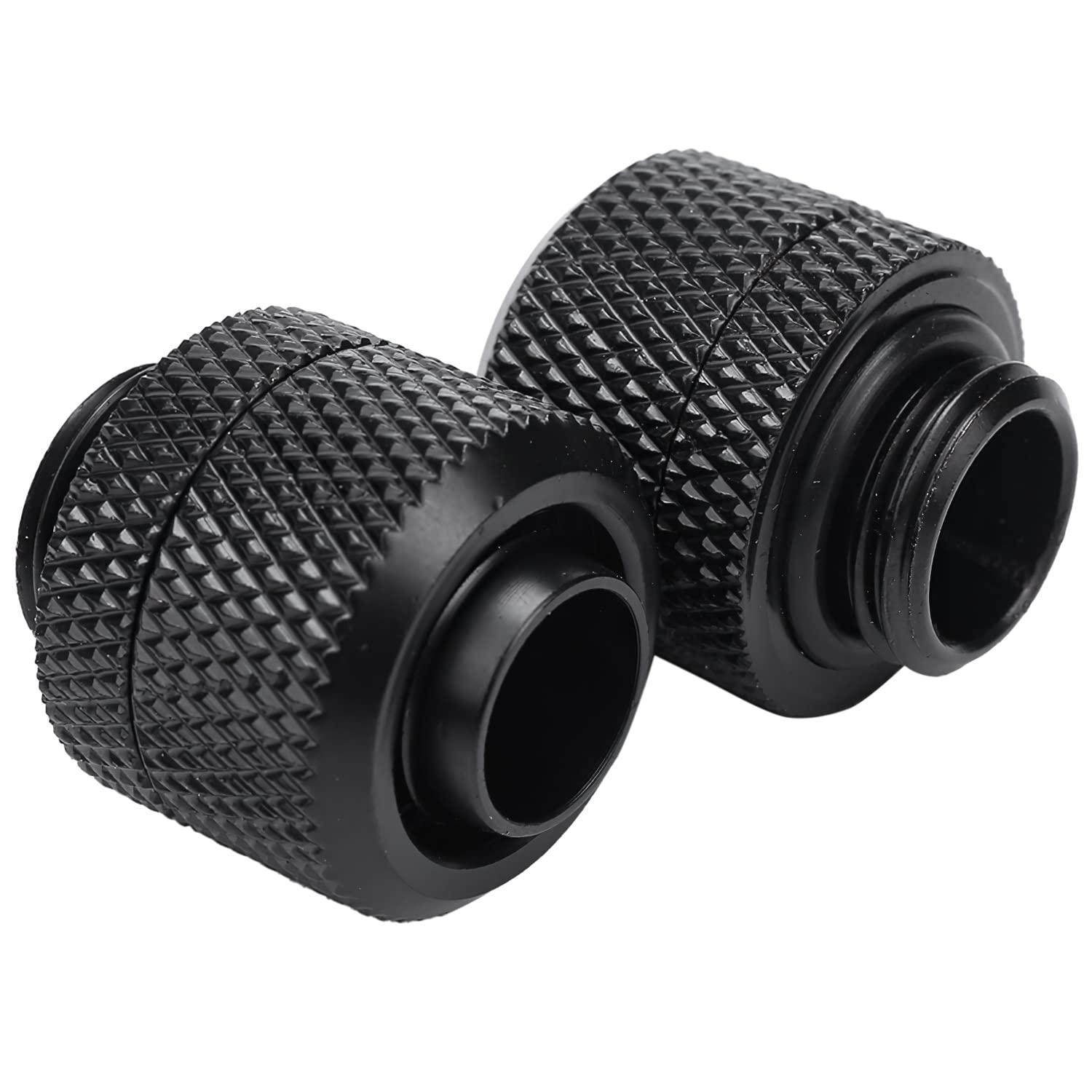 Dracaena 6 Pack G1/4" Thread to 3/8" ID, 1/2" OD Compression Fitting for Soft Tubing, Soft Tube Connectors for Computer Water Cooling System, Black