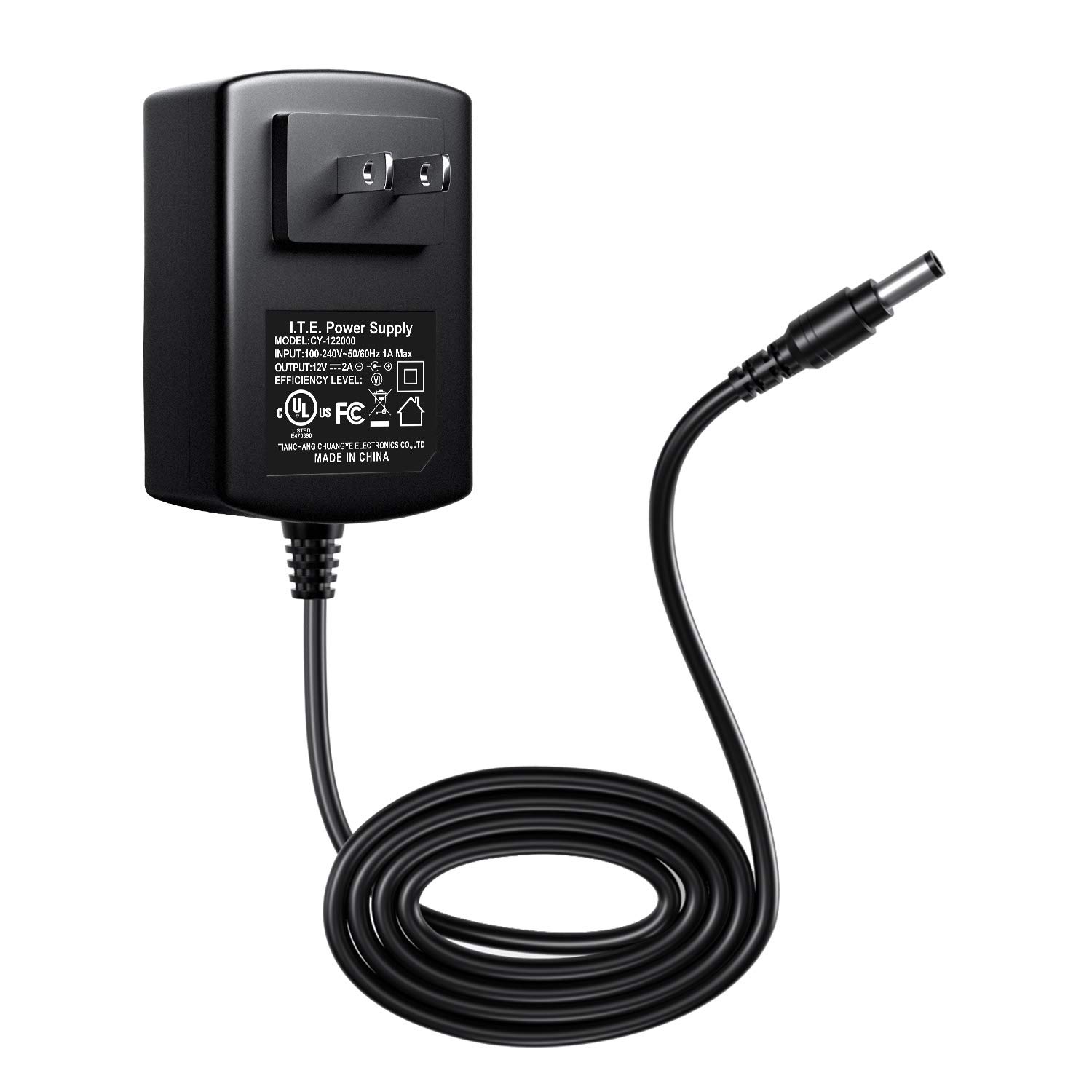 ZOSI DC 12V 2A US CCTV Power Supply Adapter and DC 1 Female to 8 Male Output Power Splitter Cable Y Adapter for Security Camera Surveillance System