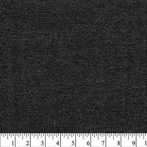 DAVID TEXTILES Solid Black Denim Fabric by The Yard