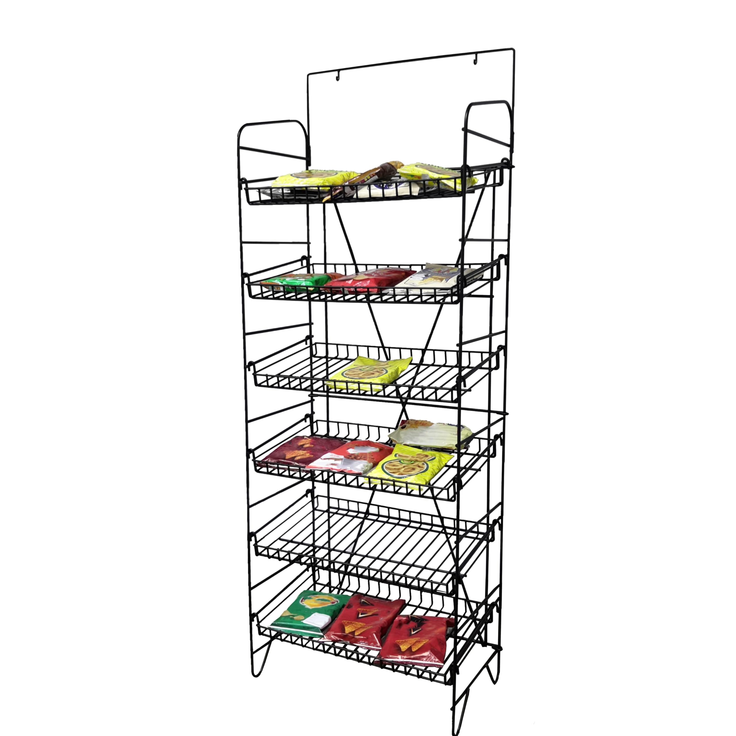 FixtureDisplays® Wire Display for Chips, Snacks, Packaged Foods Boxes Jars Cans Beverage Beer T-Shirts 18X10X50 12118-NPF