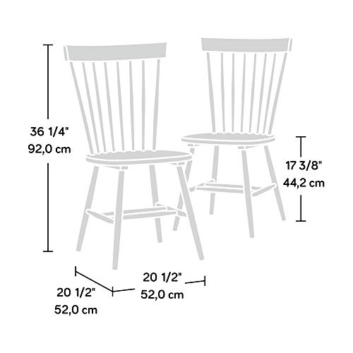 Sauder New Grange Spindle Back Chair, L: 20.47" x W: 21.26" x H: 36.22", Pewter Green Finish