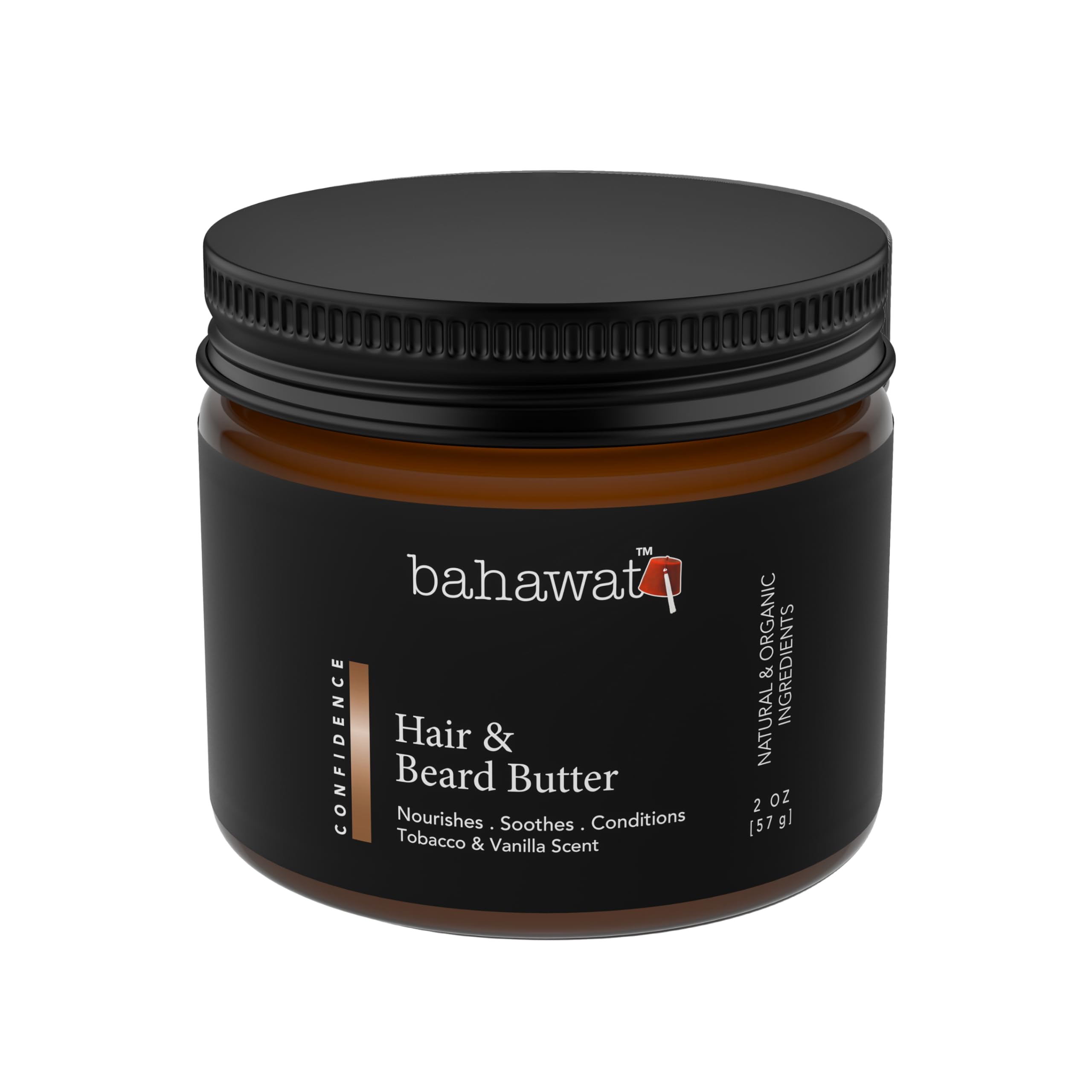 BAHAWAT Hair & Beard Butter for Men Leave-in Conditioner - Tobacco & Vanilla - Strengthen & Soften While Relieving Itch – Made in USA -Organic Natural Ingredients | The Best Beard Butter - 2 oz.
