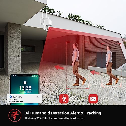 BOAVISION Security Cameras Wireless Outdoor,Home Security Surveillance Camera System,360° View WiFi Pan Tilt,Floodlight Color Night Vision,Motion Detection Tracking,2 Way Talk,SD Card Storage