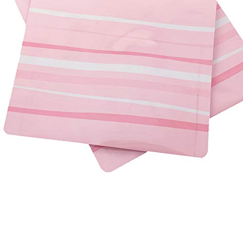 QQ Studio Pack of 100 Matte Aluminum Bottle Designed SlickSeal™ Pouches for Food Packaging (Glossy Pink w/Stripes, 3" x 5")