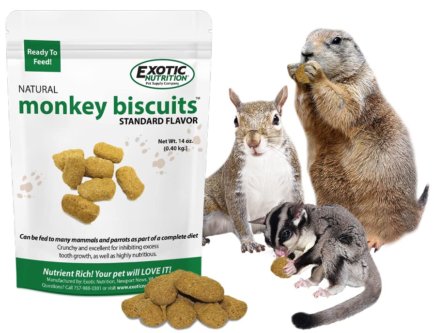 Monkey Biscuits (Standard, 9 lb.) - Healthy & Crunchy Biscuit Treat for Prairie Dogs, Parrots, Squirrels, Sugar Gliders, Hamsters, Rats, Rodents, Amazons, Macaws, Cockatoos, Birds & Other Small Pets