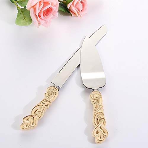 TANG SONG Vintage Style Wedding Cake Knife and Serving Set Wedding Cake Knife (Set of 2)