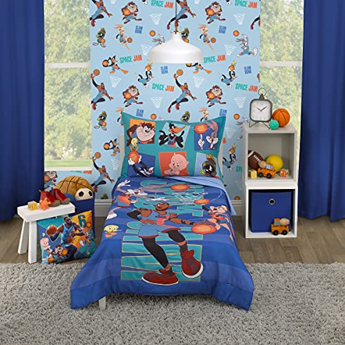 Warner Brothers Space Jam Blue, Orange and Teal Looney Tunes Super Soft Decorative Throw Pillow