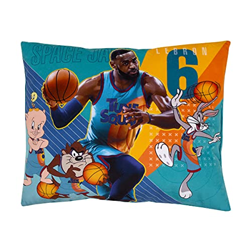 Warner Brothers Space Jam Blue, Orange and Teal Looney Tunes Super Soft Decorative Throw Pillow