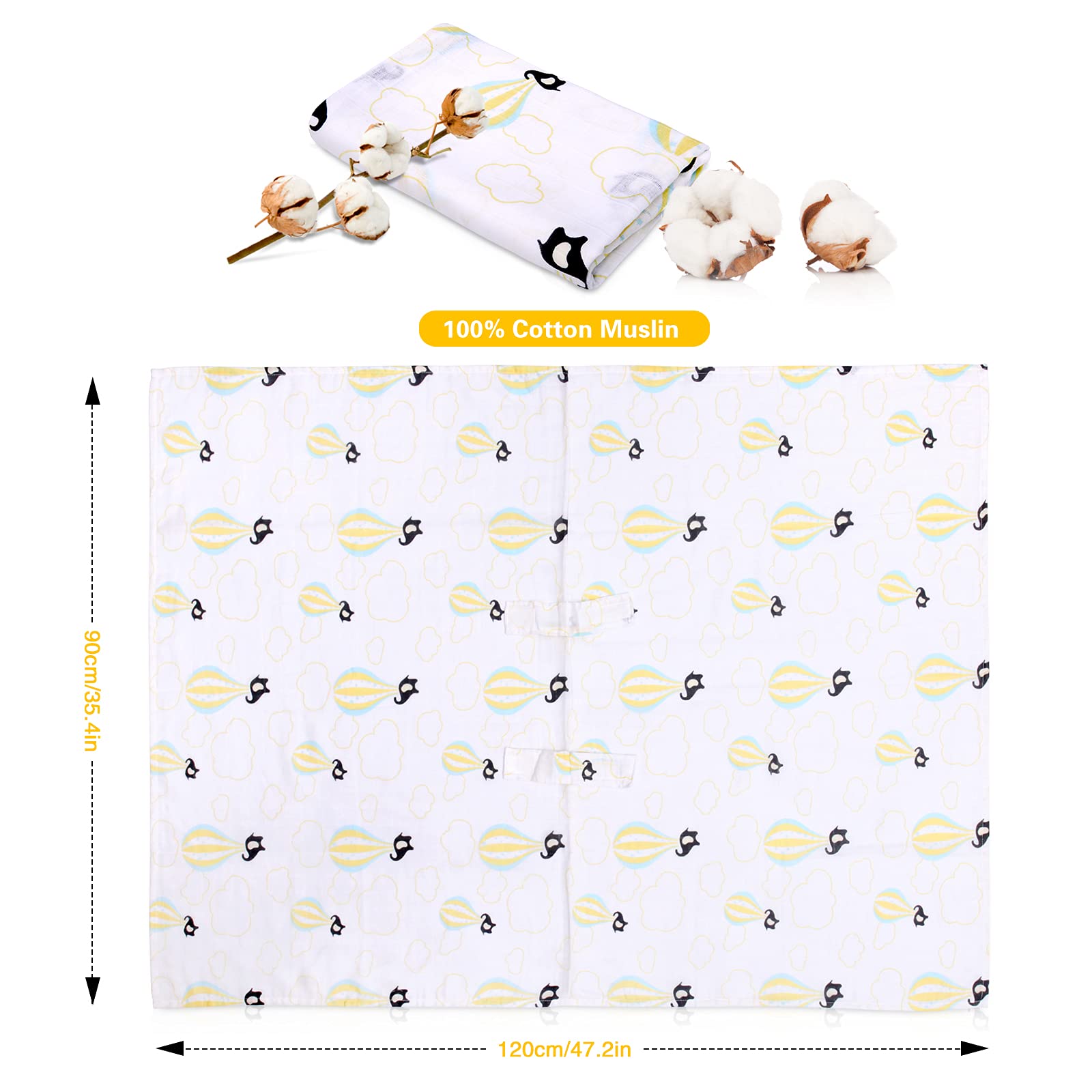 Baby Car Seat Covers, Spring Carseat Canopy for Boys Girls, Lightweight Breathable Stroller Cover, Yellow Balloon Infant Carrier Covers