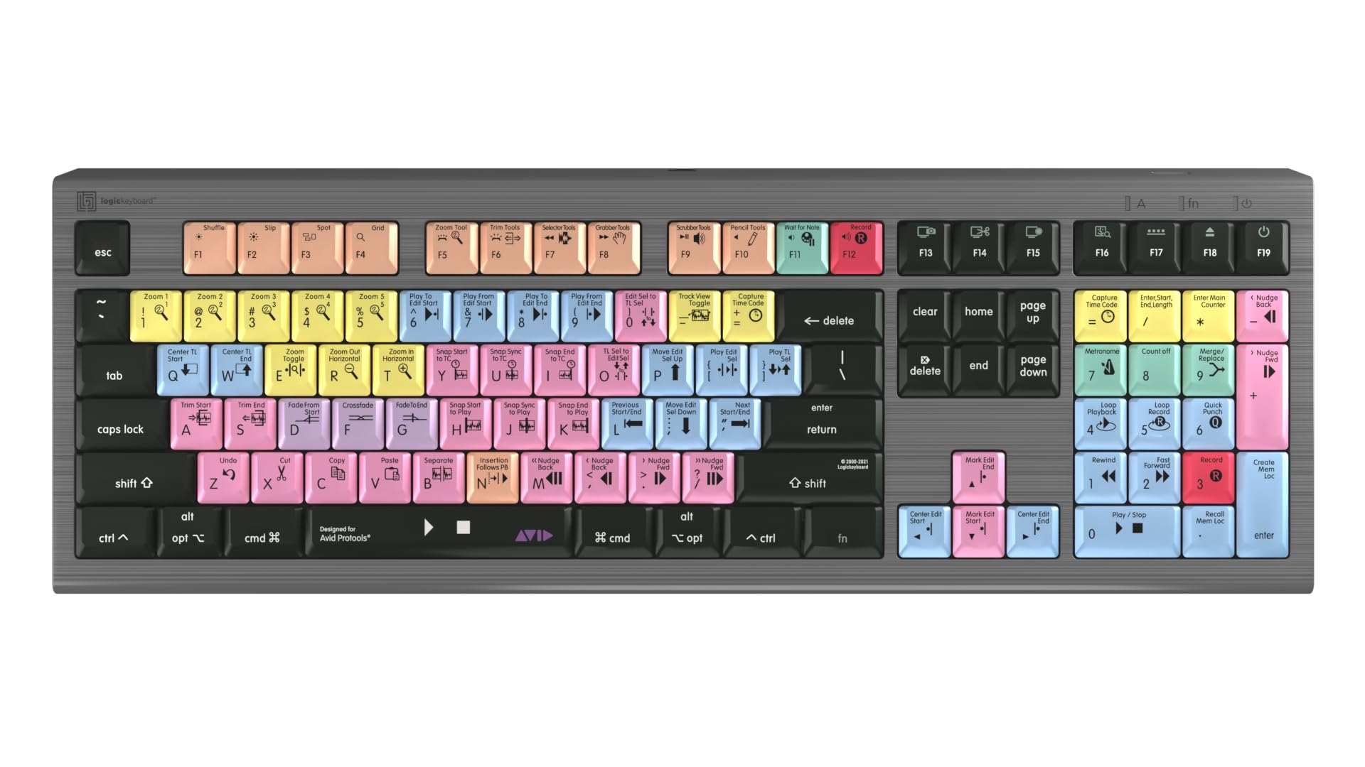 Logickeyboard 'Astra2' Backlit Designed for Composing in Avid Pro Tools on Mac • p/n LKB-PT-A2M-US
