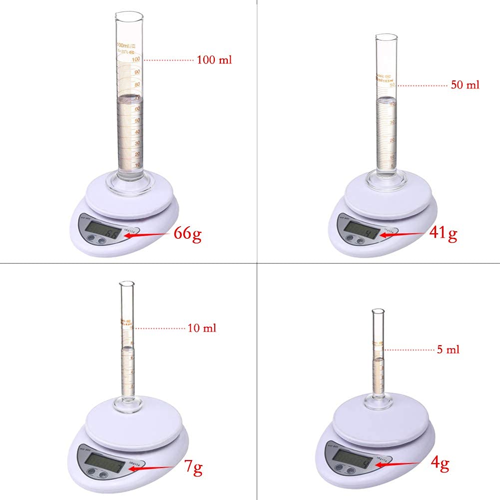 Glass Flask Erlenmeyer Flask Set Narrow Mouth 2000ml Glass Graduated Cylinder Set Thick Measuring Cylinders 5ml 10 ml 50ml 100ml with 2 Glass Stirring Rod and 1 Brush