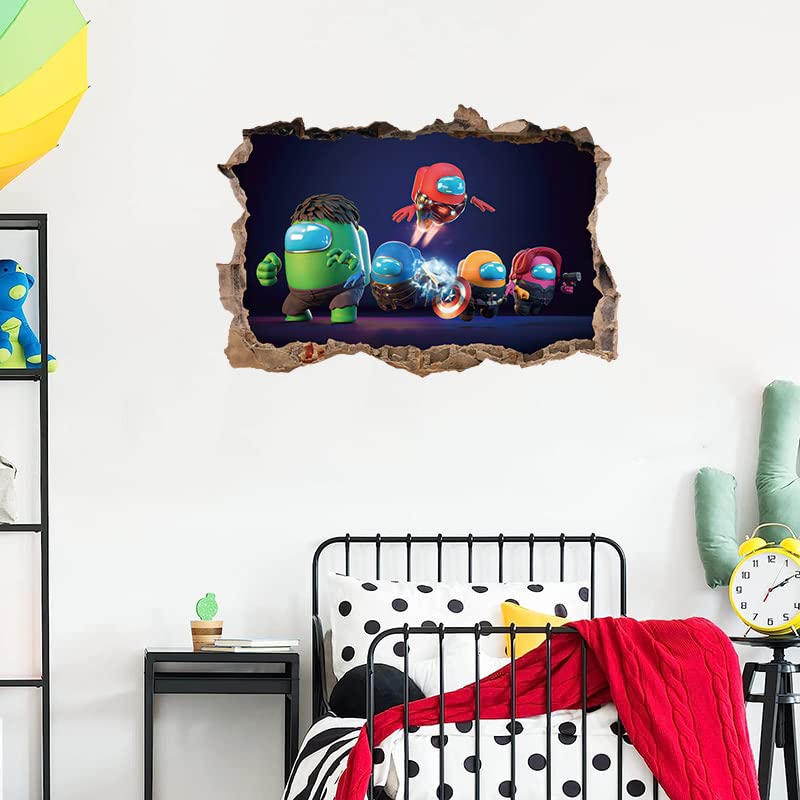 Among US Wall Stickers Game Cartoon Wall Decor PVC for Kids Bedroom Boys 15.4X22.6 inch