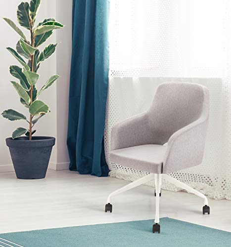 Novigo Upholstered Home Office Kid's Desk Chair Task Chair Leisure Chair for Bedroom Studying Room Vanity Room Grey