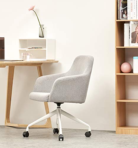 Novigo Upholstered Home Office Kid's Desk Chair Task Chair Leisure Chair for Bedroom Studying Room Vanity Room Grey