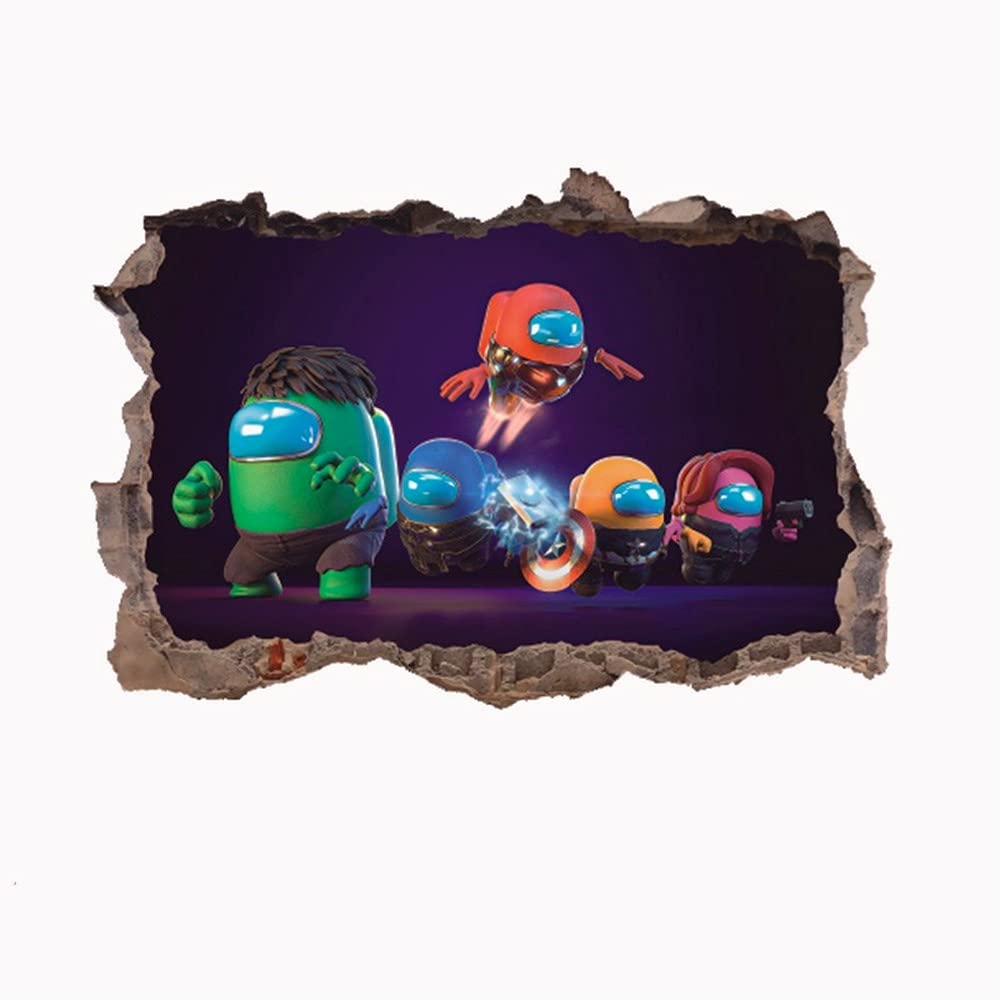Among US Wall Stickers Game Cartoon Wall Decor PVC for Kids Bedroom Boys 15.4X22.6 inch