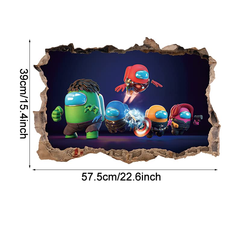 Among US Wall Stickers Game Cartoon Wall Decor PVC for Kids Bedroom Boys 15.4X22.6 inch