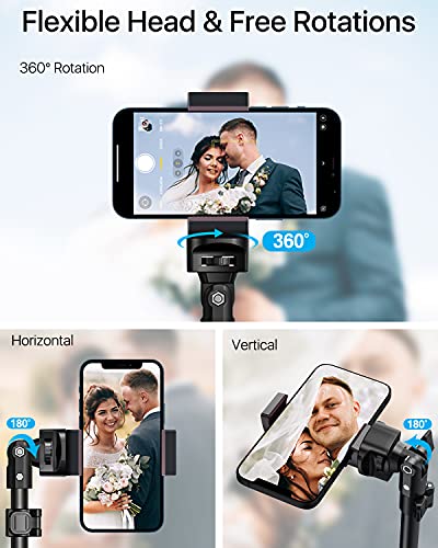 NEXBOOM Phone Tripod - 66" [Stable & Portable] Phone Tripod Stand with Remote, Travel Tripod Compatible with iPhone 14 Pro Max 13 12,Samsung S22/ Camera/GoPro/Video Recording