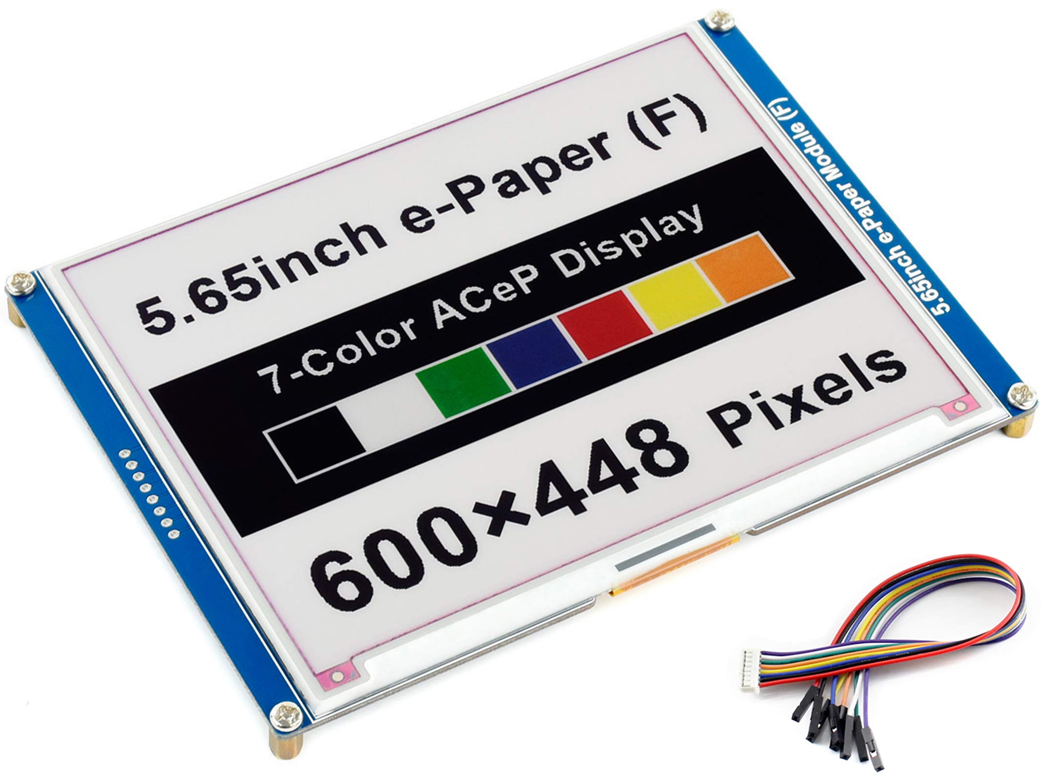 waveshare 5.65inch E-Ink Display HAT 7-Color ACeP E-Paper Display 600x448 Pixels for Arduino,Raspberry Pi 4B/3B+/3B/2B/Zero/Zero W/Zero WH and Jetson Nano