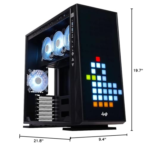 in Win 309GE (IW-CS-309GE-BLK) EATX/EEB Mid Tower with 4 ARGB Fan, Black
