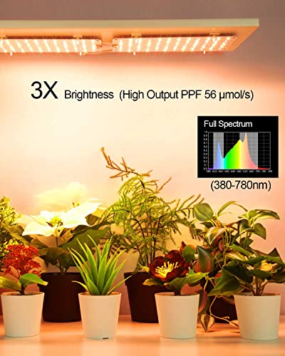 DOMMIA Grow Lights for Indoor Plants, 20W Full Spectrum LED Grow Light with Auto ON & Off Timer, 132 LEDs Sunlike Plant Light for Hydroponics, Succulents & More, Easy to Assemble（2Pcs）