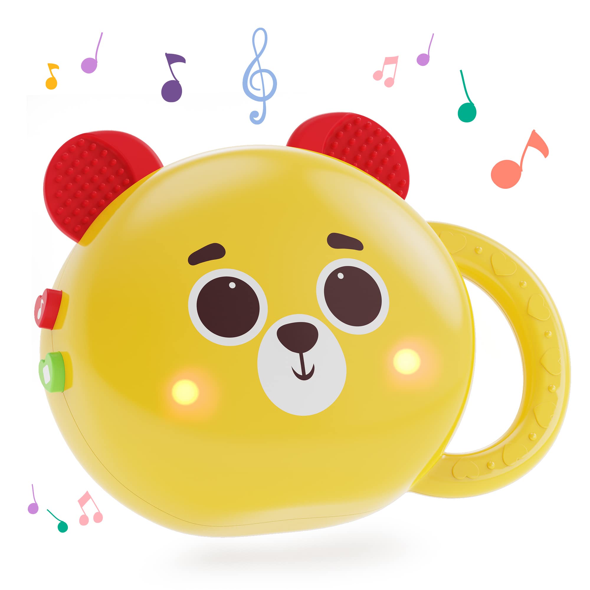 Teddy tunez Baby Toys Musical Toy Interactive Development Educational Kids Music Station Rattle Teething Safety Easy Hold Grab Sing Sensory (5 Lullaby Theme Songs Ver.)