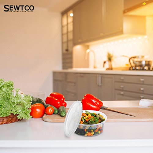 [24 Sets - 8 oz.] Plastic Deli Food Storage Freezer Containers With Airtight Lids Plastic Deli Containers with Lids, Slime, Soup, BPA Free Stackable Leakproof Microwave/Dishwasher/Freezer Safe