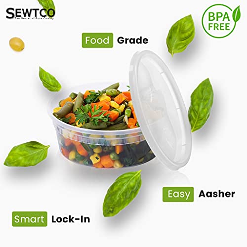 [24 Sets - 8 oz.] Plastic Deli Food Storage Freezer Containers With Airtight Lids Plastic Deli Containers with Lids, Slime, Soup, BPA Free Stackable Leakproof Microwave/Dishwasher/Freezer Safe