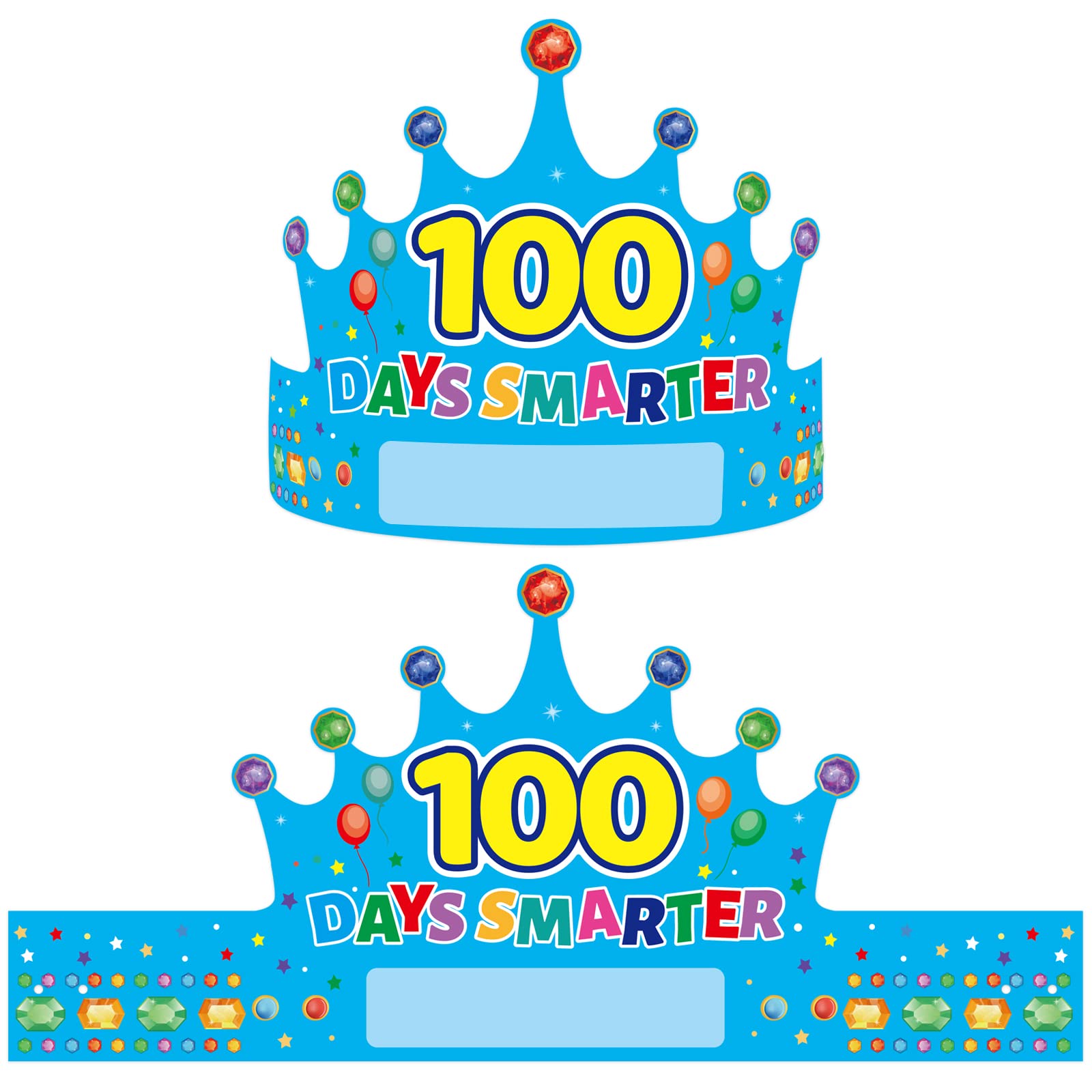 Fancy Land 36 Packs 100 Days Paper Crowns 100th Day of School Crowns for Classroom Supplies