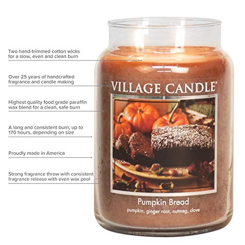 Village Candle Christmas Tree Large Glass Apothecary Jar Scented Candle, (26oz), Green & Balsam Fir Large Apothecary Jar, Scented Candle, 21.25 oz.